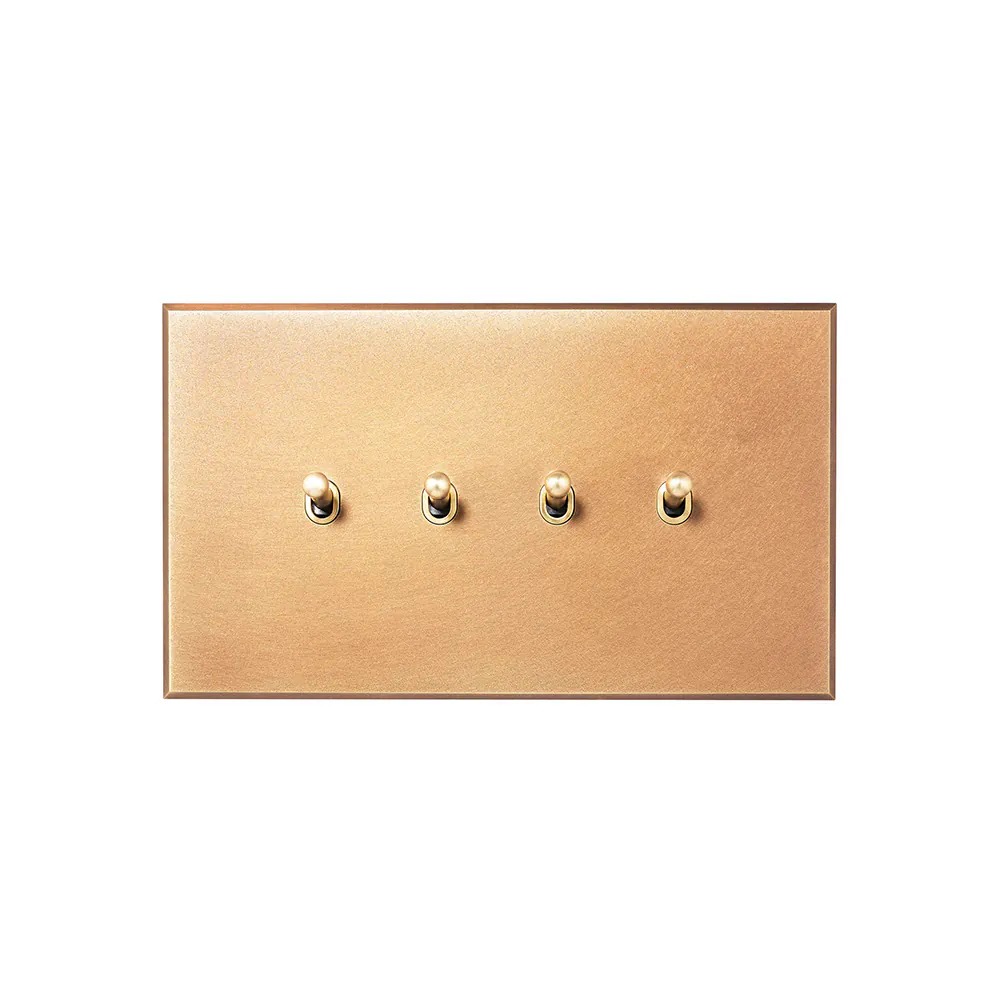 Natural Brass 4 Gang 20A Intermediate Toggle Switch - The Palaces ...