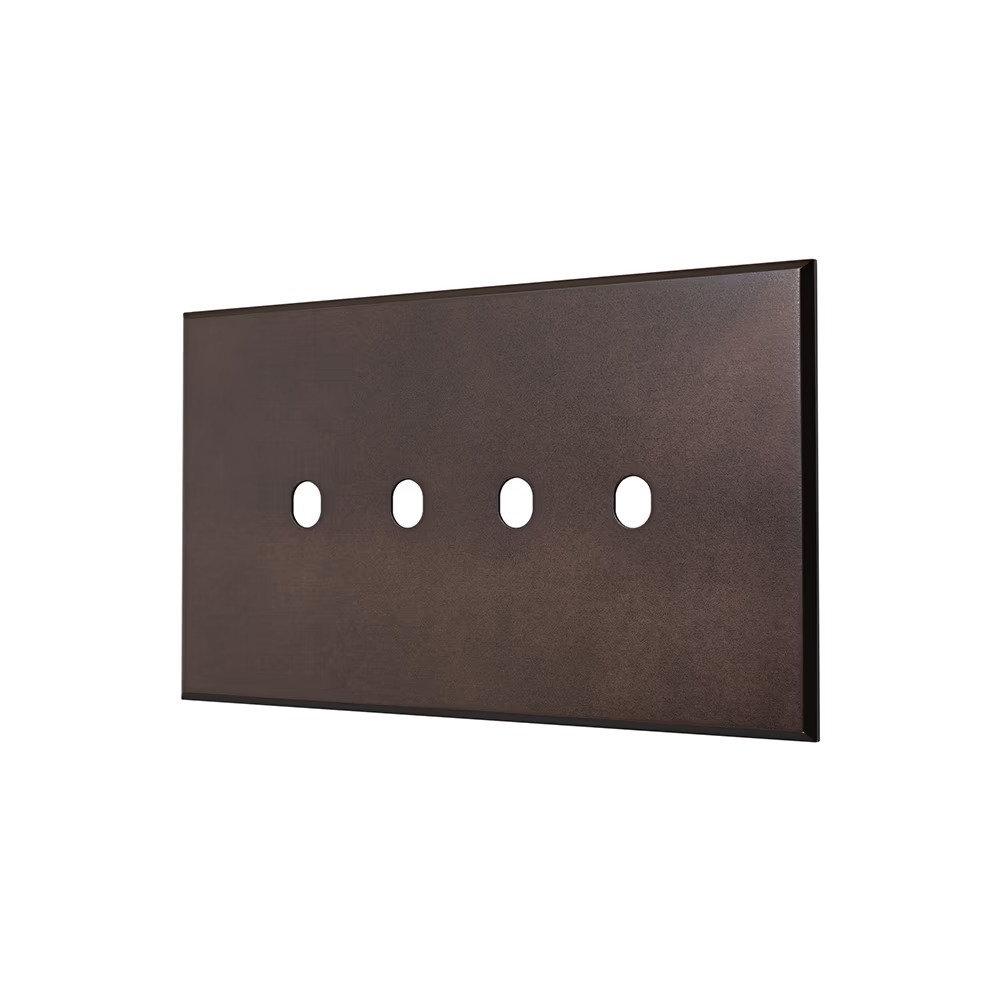 Heritage Bronze 4 Gang TM Module Grid Switch Plate - The Palaces Collection