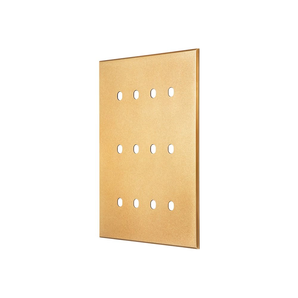 Natural Brass 12 Gang TM Module Grid Switch Plate - The Palaces Collection