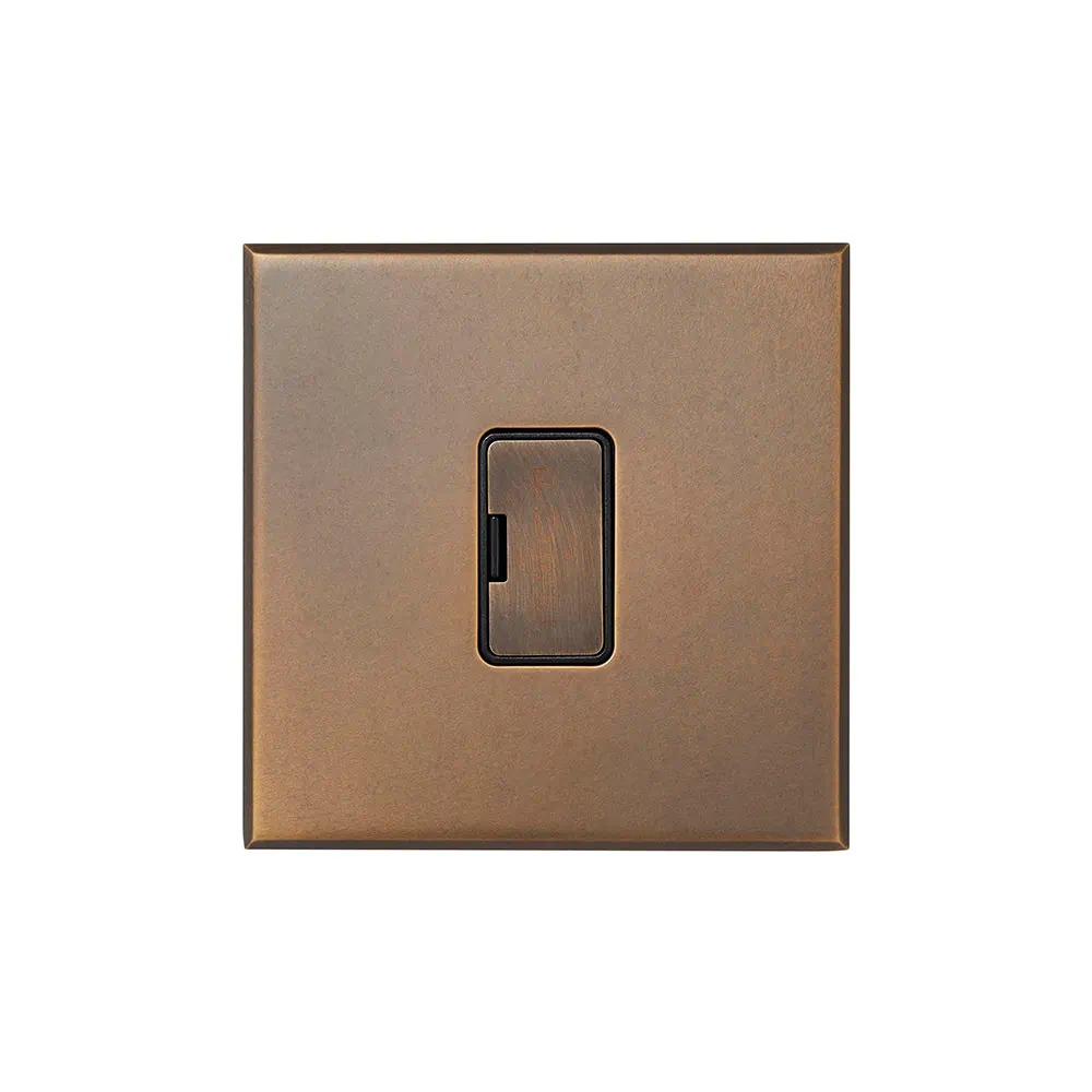Aged Brass 13A Double Pole Unswitched Fused Spur with Black Insert ...