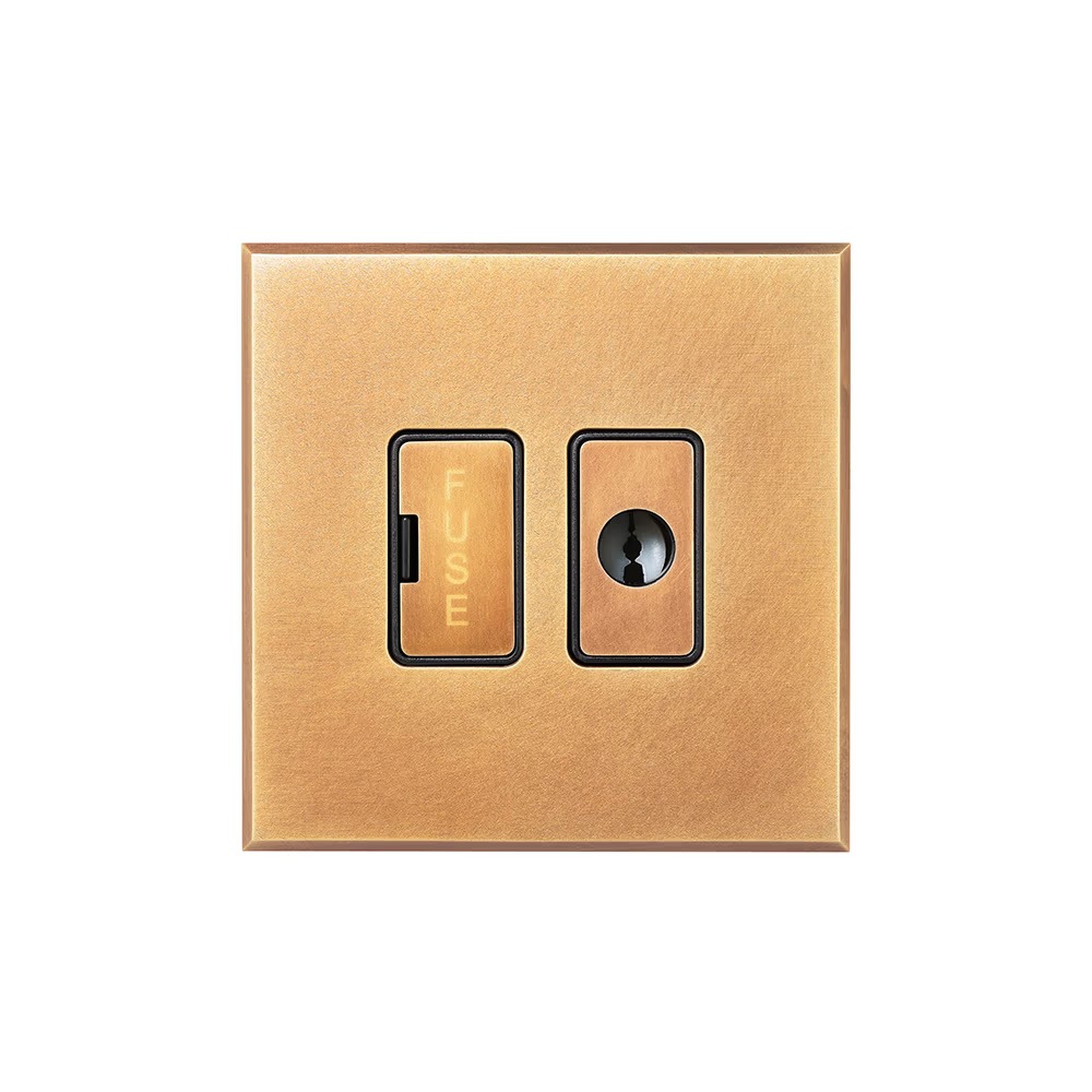 Natural Brass 13A Double Pole Unswitched Fused Spur Flex Outlet with ...