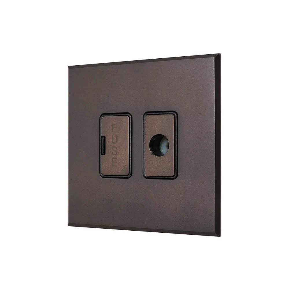 Heritage Bronze 13A Double Pole Unswitched Fused Spur Flex Outlet with ...