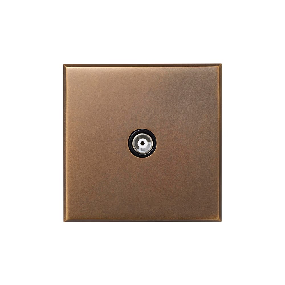 Aged Brass 1 Gang Coaxial TV Aerial Socket with Black Insert - The ...