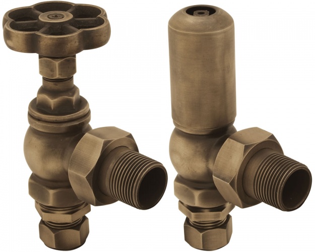 Victorian Manual Radiator Valve Burnished Brass