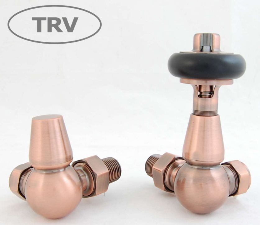 Windsor Corner Cast Iron Radiator Valve - Antique Copper