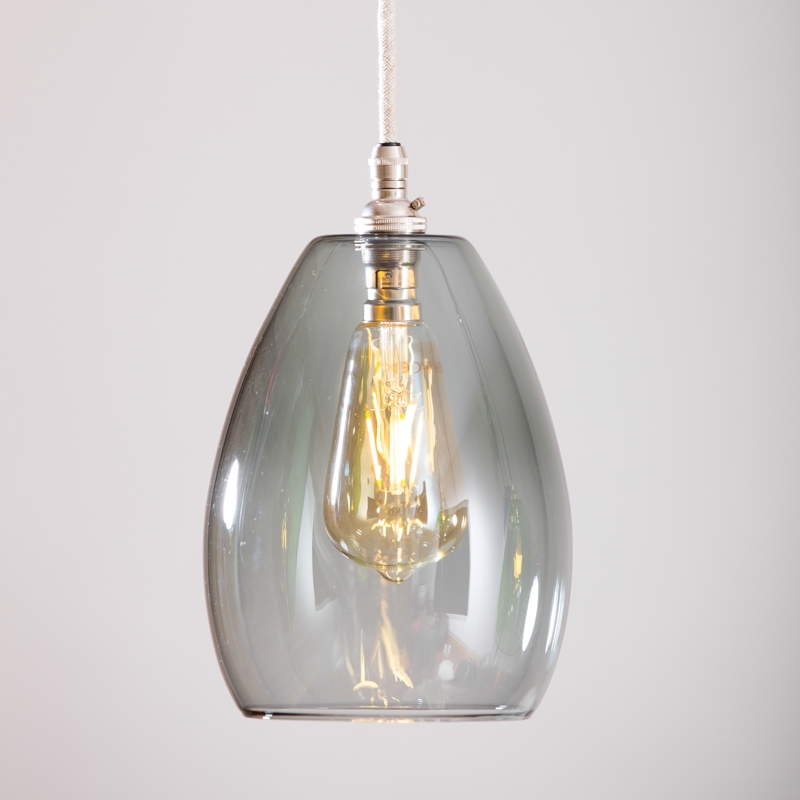 Bertie Mid Smoked Glass Pendant Light