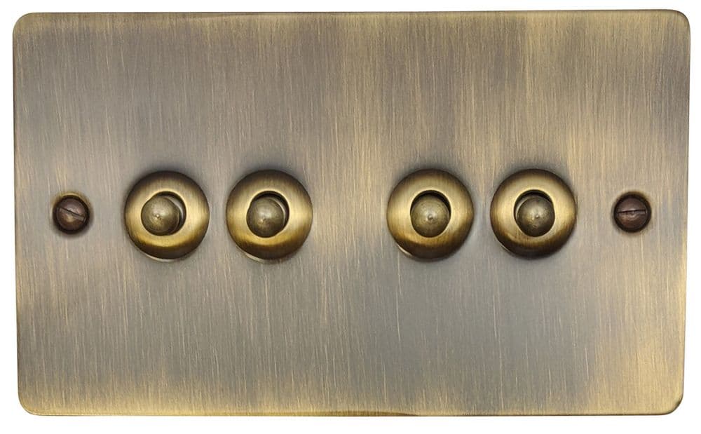 Flat Antique Bronze Toggle Switch (4 Gang)