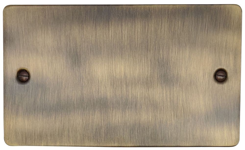 Flat Antique Bronze Double Blank Plate