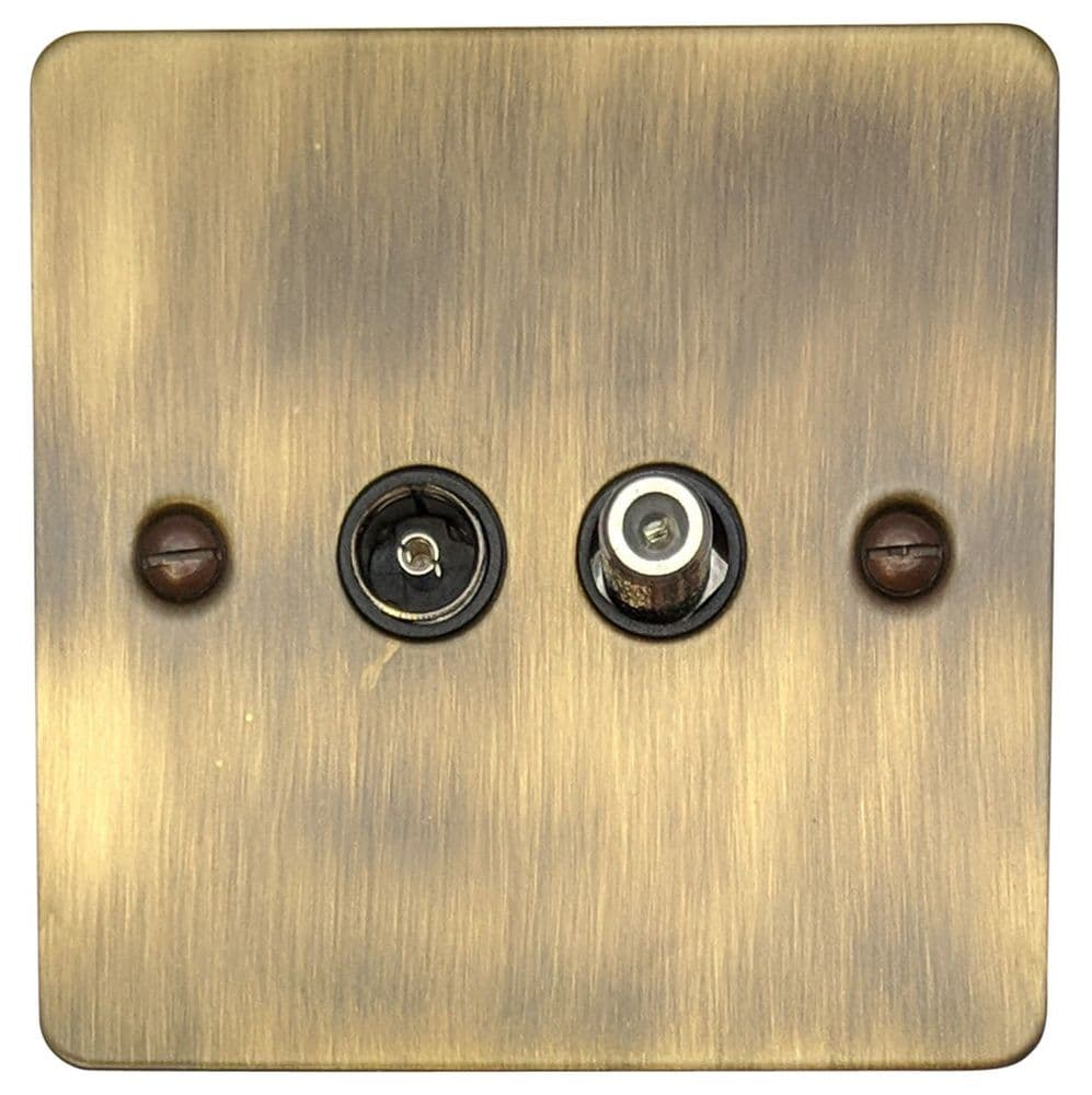 Flat Antique Bronze TV/Satellite Socket