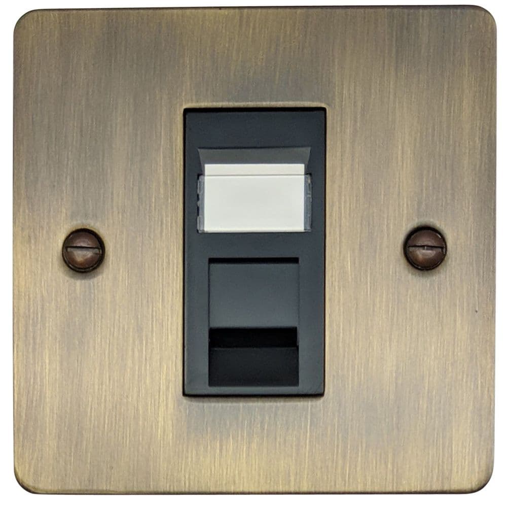 Flat Antique Bronze RJ45 Socket (1 Gang)