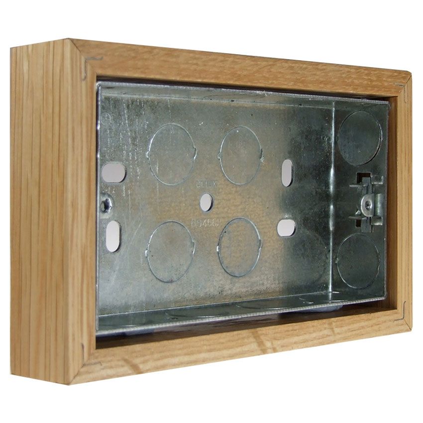 Classic Wood Double Surface Mounting Wall Box in Light Oak