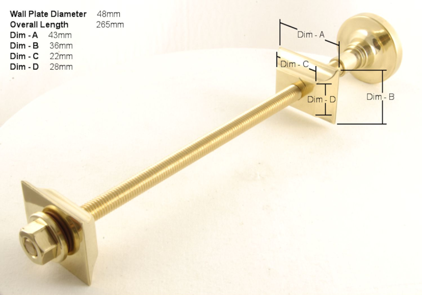 Cast Iron Radiator Wall Stay Unlacquered Brass