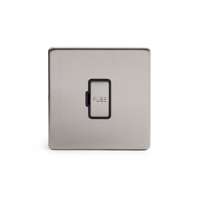 The Lombard Collection Satin Steel Luxury 13A Double Pole Unswitched ...