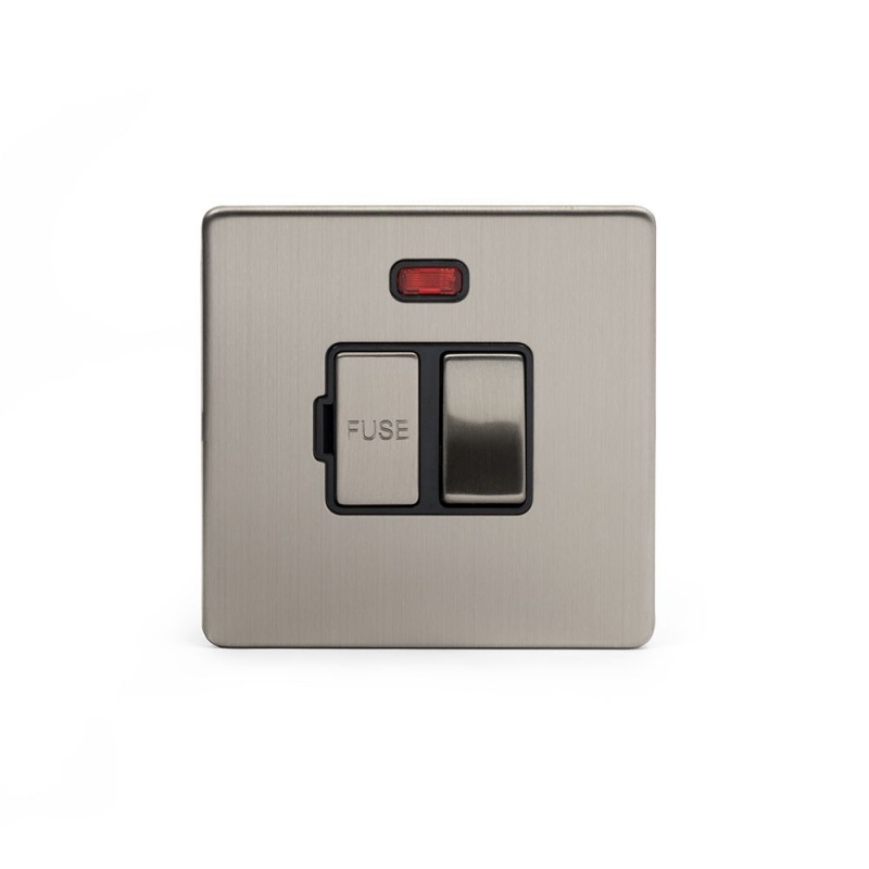 The Lombard Collection Satin Steel Luxury 13A Double Pole Switched Fuse ...