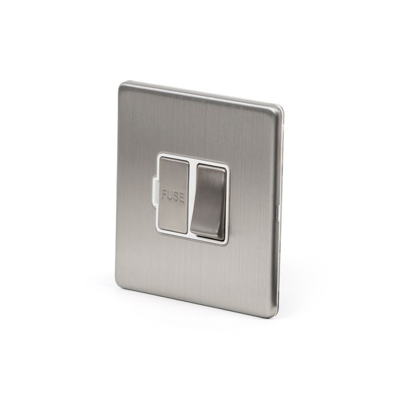 The Lombard Collection Satin Steel Luxury 13A Double Pole Switched Fuse ...