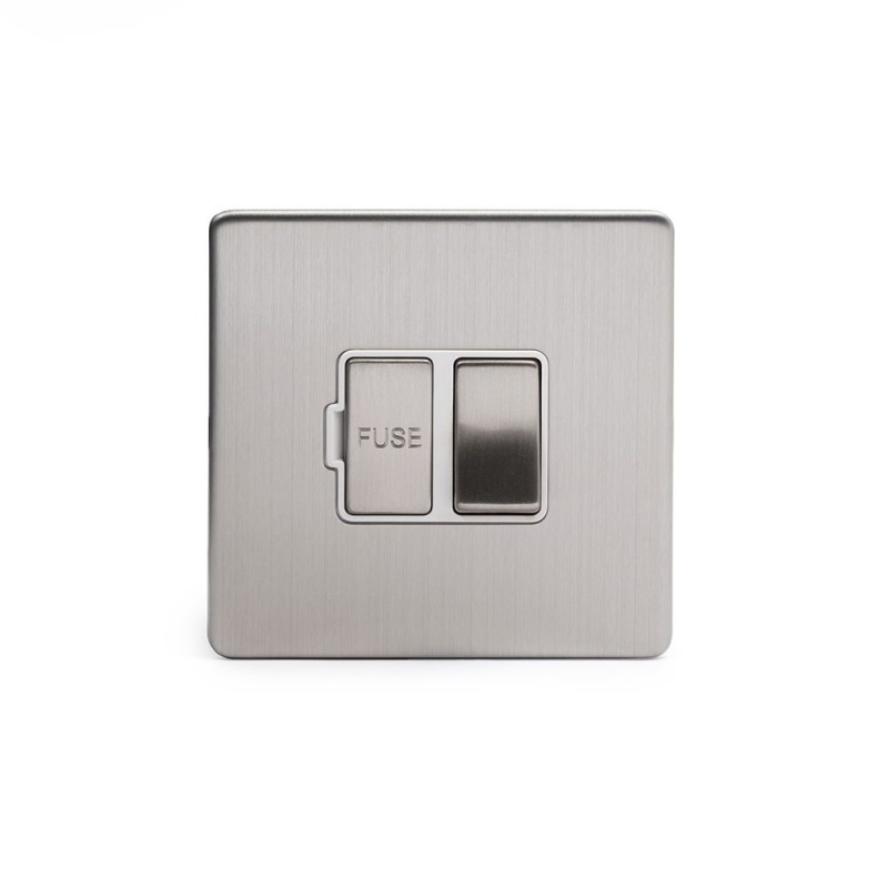 The Lombard Collection Satin Steel Luxury 13A Double Pole Switched Fuse ...