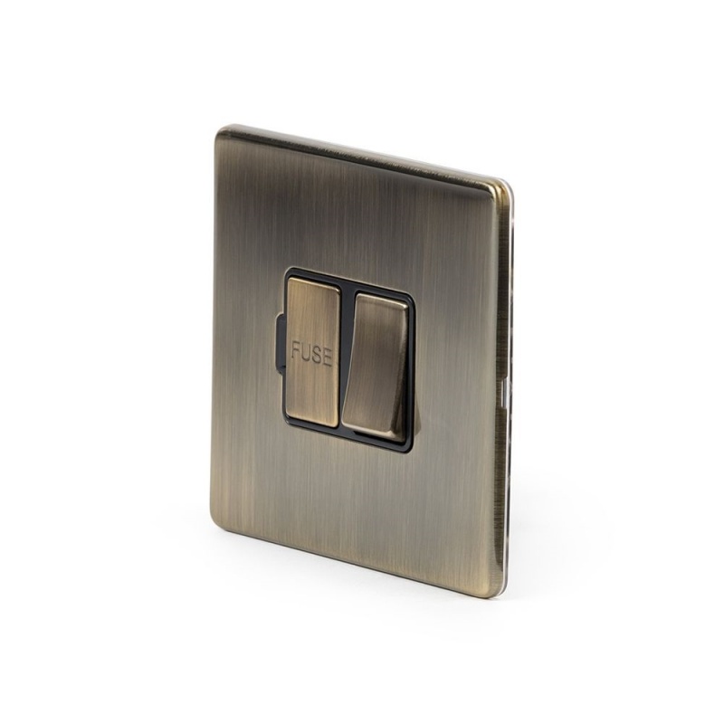 The Charterhouse Collection Aged Brass 13A Double Pole Switched Fuse ...