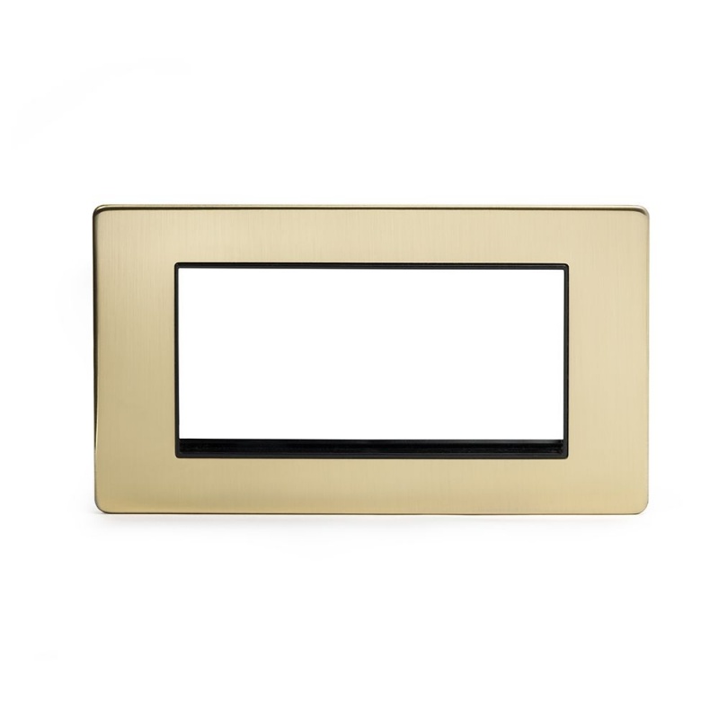 The Savoy Collection Satin Brass Period metal Double Data Plate 4 Modules