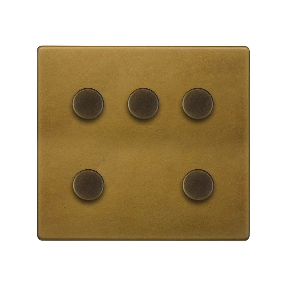 Lighting Old Brass 5 Gang Dimmer Switch 150W LED Trailing Edge Dimmer