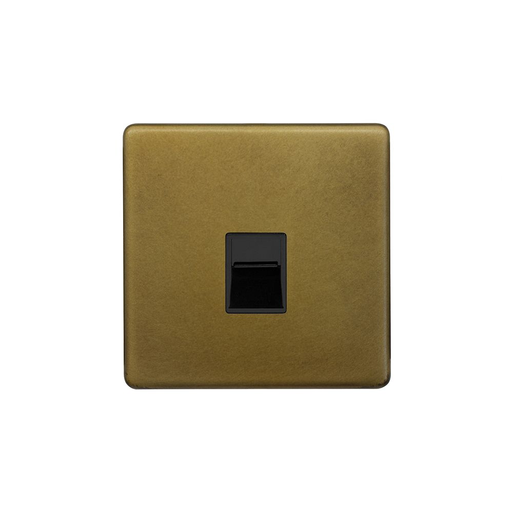 Lighting Old Brass 1 Gang Telephone Secondary (Slave) Socket,BT