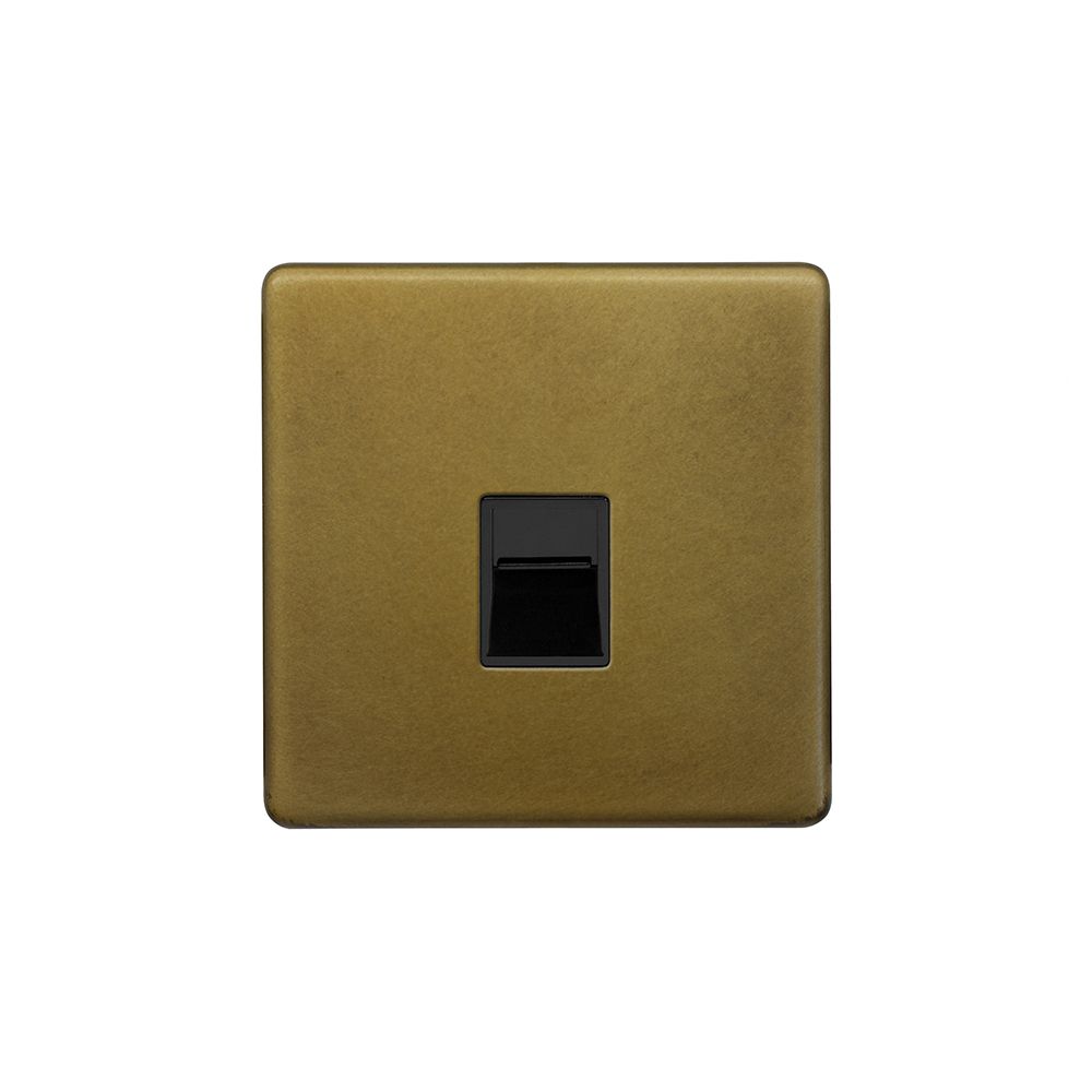 Lighting Old Brass 1 Gang Data Socket RJ45 Ethernet Cat5/Cat6