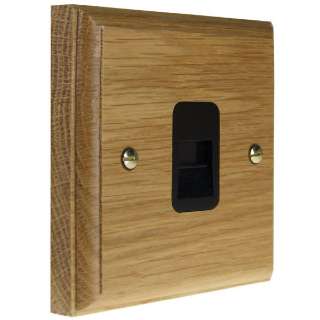 Classic 1Gang Telephone Master Socket in Solid Oak