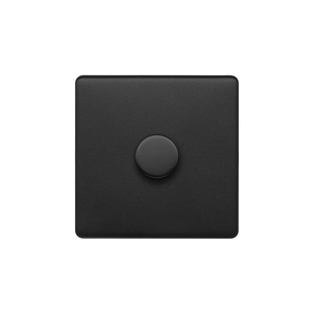 Matt Black 1 Gang 400W LED Dimmer Switch