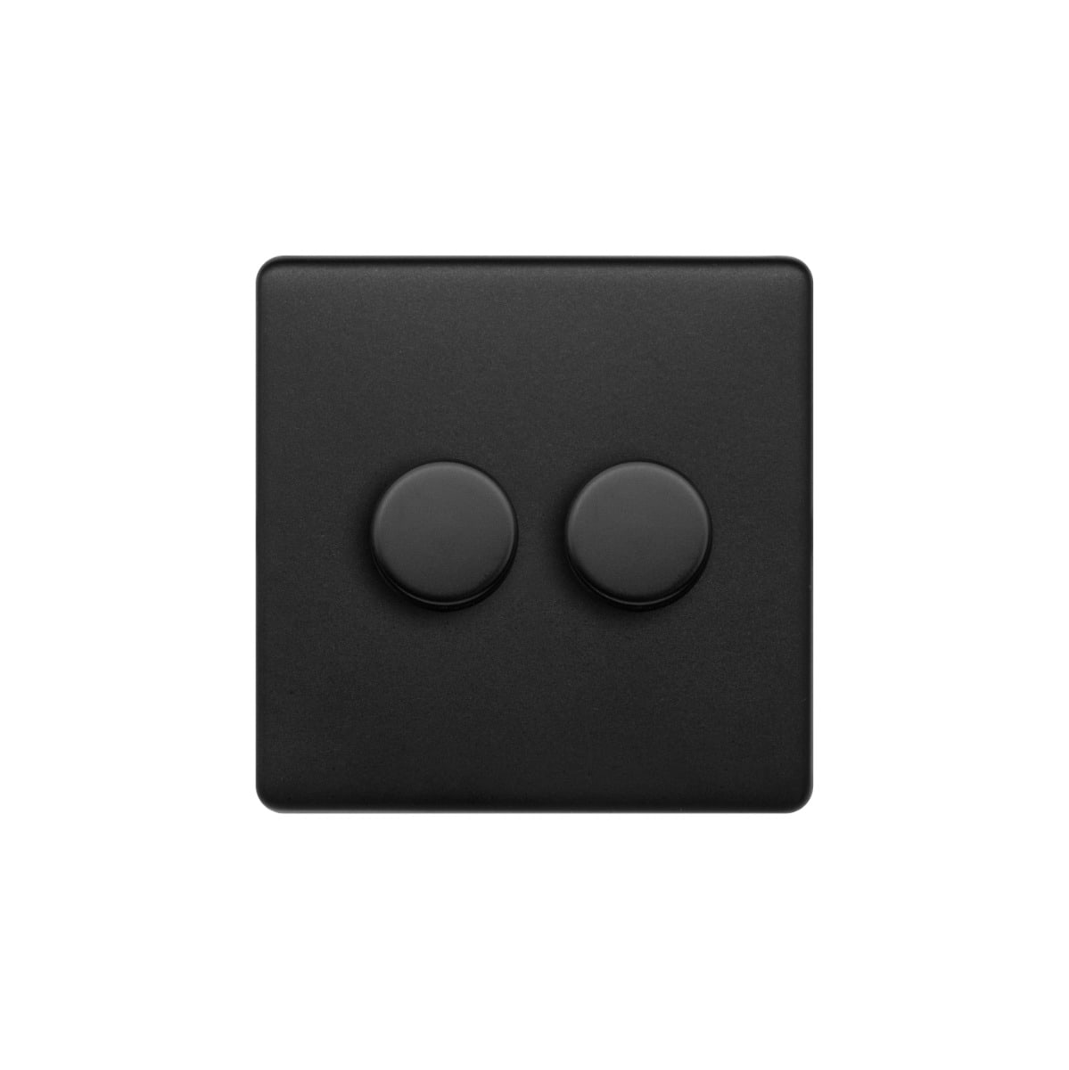 Matt Black 2 Gang 250W LED Intermediate Dimmer Switch