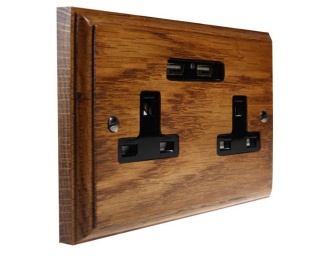Medium Oak Switches & Sockets